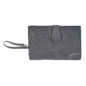 jj cole portable and stylish diaper changing clutch with changing pad, gray heather