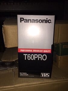 5 pack of panasonic t60pro professional broadcast quality vhs video cassette tapes - nv-t60pq - 125m/410ft