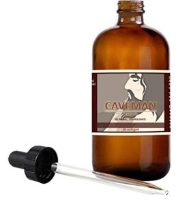 caveman nag champa beard oil, leave in conditioner, 2oz, nag champa, glass bottle with dropper