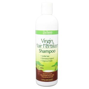 virgin hair fertilizer shampoo. helps reduce breakage, promote healthy hair dry scalp and dandruff. natural hair product contains jojoba seed oil, honey extract, aloe vera