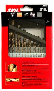 skil 21-pack gold oxide twist drill bit set #98021