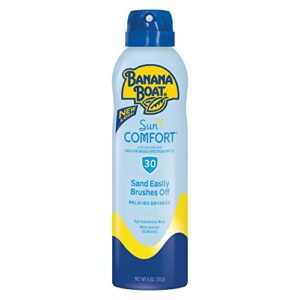 banana boat sunscreen suncomfort ultra mist broad spectrum sun care sunscreen spray spf 30, 6 ounce,packaging may vary.