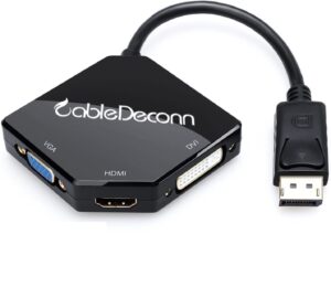 cabledeconn multi-function big displayport dp2 to hdmi vga dvi cable converter adapter