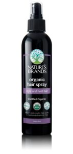 hair spray 8 oz bottle – usda organic certified, paraben-free, cruelty-free and vegan - with natural botanical extracts - for all hair types by nature's brands is made in usa.