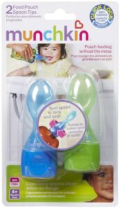 munchkin click lock food pouch spoon tips - 1 pack of 2 count