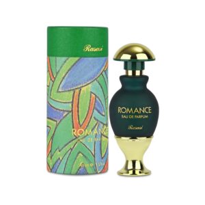 rasasi romance for woman edp - 45ml (1.5 oz) i intensely captivating | aromatic fresh, green, fruity, musky, ambery-woody | elegant bottle i