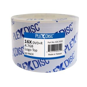 plexdisc 63c-810 16x 4.7gb logo top dvd+r 50 disc spindle