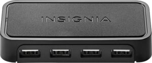 insignia - 4-port usb 2.0 hub - black