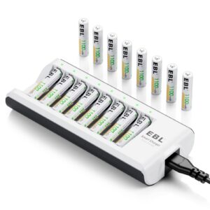 ebl rechargeable aaa batteries (procyco 1100mah) 16 pack 1.2v nimh triple aaa battery with aa aaa battery charger