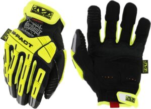 mechanix wear: hi-viz m-pact e5 work gloves (x-large, fluorescent yellow)