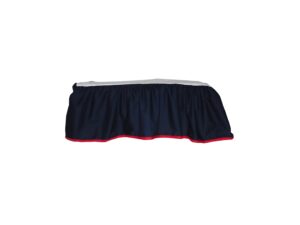 baby dollbedding solid two tone crib skirt/dust ruffle, navy/red