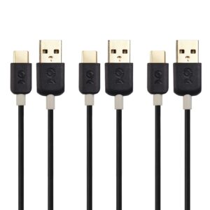 cable matters 3-pack usb to usb c charging cable 3.3 ft with 3a fast charging in black for iphone 16/15, samsung galaxy s23 ultra, s23, s22, note 20, lg g8, google pixel 7a, ipad pro, nintendo switch