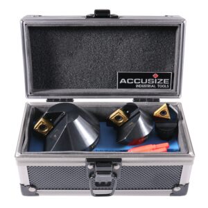 accusize industrial tools, 1/4'', 1/2'' and 1-1/4'' 82 degree indexable carbide countersinks, 0046-0982