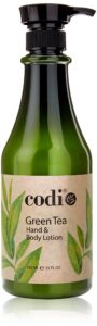 codi hand and body lotion, green tea, 25 fl. oz./750ml