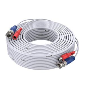 annke (1) 100ft video power cable, cctv security camera bnc rca extension cable (white)