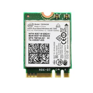 intel dual band wireless-ac 7265 802.11ac, dual band, 2x2 wi-fi + bluetooth 4.0 - (7265ngw)