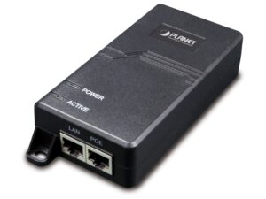 planet gigabit poe injector, adapter (60w, integrated) | single-port, ultra power over ethernet injector, network distances up to 328 feet | use for ip camera, more (poe-173)