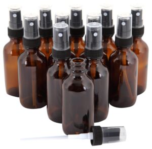 vivaplex 12, amber, 1 oz glass bottles, with black fine mist sprayers