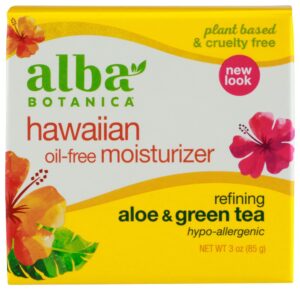 alba botanica refining aloe and green tea hawaiian oil-free moisturizer, 3 ounce