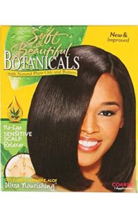 soft & beautiful botanicals no-lye sensitive scalp relaxer coarse 1 application