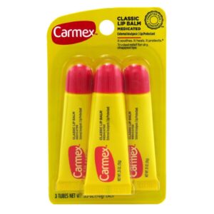 carmex lip balm - original formula tube - classic medicated lip balm - 0.35 ounce (pack of 12)