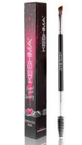 eyebrow brush duo by keshima - premium quality angled eye brow brush and eyebrow spoolie