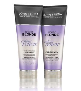 john frieda sheer blonde colour renew tone-correcting, duo set shampoo + conditioner, 8.45 ounce, 1 each