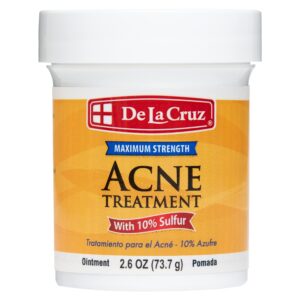 de la cruz sulfur ointment - cystic acne treatment for face and body - daily 10 min spot treatment mask - safe and effective game changing hormonal acne treatment that clears up pimples - 2.6 oz