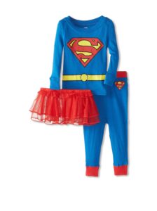 dc comics girls' toddler tutu pajamas, blue, 3t