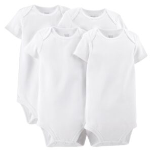 just one you by carter's unisex baby 4 pack short-sleeve bodysuit - white (24 months)