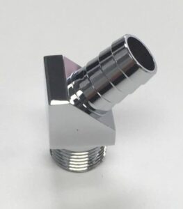 chrome aluminum 45 heater 5/8" hose fitting, 1/2 npt