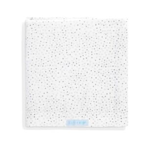 quickzip crib extra zip-on sheet (securefit wraparound base not included) - faster, safer, easier baby crib sheets - gray dot 100% cotton - fits all standard crib mattresses