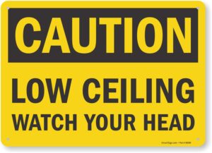 smartsign s-5959-pl-14 "caution - low ceiling, watch your head" sign | 10" x 14" plastic