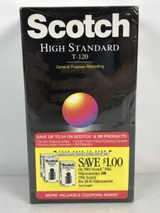 scotch high standard t-120 bundle of 3 blank vhs high standard