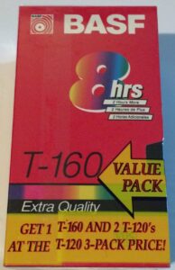 basf vhs 3 pack value pack t-120 & t-160