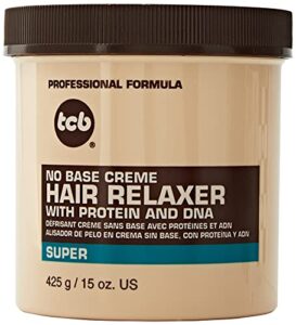 tcb no base creme hair relaxer with protein and dna super 15.oz