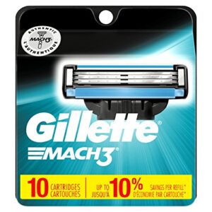 gillette mach3 men's razor blades, 10 blade refills