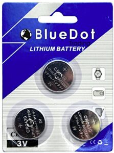 bluedot trading 3 volt cr2430 lithium coin cell non-rechargeable battery for watches, flameless candles, calculators, and more. 3 count (packaging may vary)