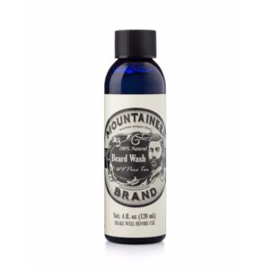 mountaineer brand beard wash for men | 100% natural beard shampoo | thick cleaning softening lather for hair and skin | hydrate and detangle | grooming treatment | wv pine tar scent 4oz