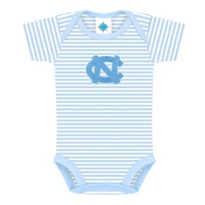 creative knitwear university of north carolina tar heels striped baby bodysuit