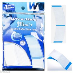 ultra hold mini tabs - durable double sided hair wig tape - long lasting water & heat resistant - 72 tabs per pack