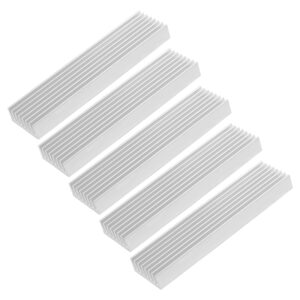 uxcell 5 pcs aluminum heat sink, silver tone aluminium radiator heatsink cooling fins cooler for led amplifier transistor ic module, 100x25x10mm/4 x1 x0.4