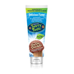 tanner's tasty paste cha cha chocolate flavored - anticavity fluoride children’s toothpaste/great tasting, safe, and effective for kids (4.2 oz.)