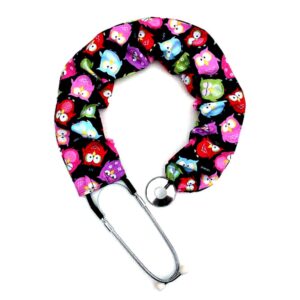 stethoscope covers handmade variety patterns colors 100% cotton scrunchie (red blue pink owl)