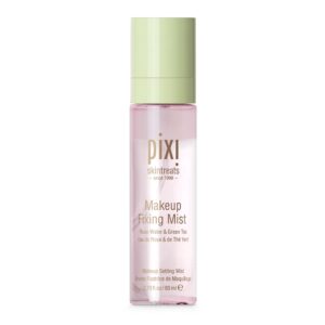 pixi beauty makeup fixing mist 80ml, all over setting spray for longer wearing makeup, rose water and green tea infused, 2.69 fl oz