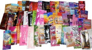 50 new assorted indoor tanning bed lotion packets samples packettes