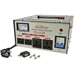 simran ar-3000 voltage regulator stabilizer with built-in 110v / 220v / 240 volt up/down voltage transformer, 3000 watt