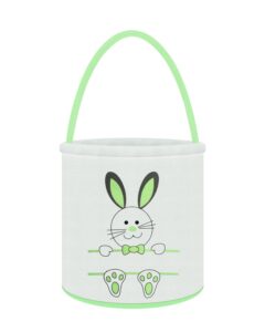 doxrmuru easter basket for kids easter bunny basket easter gift bags eggs hunt bag boys girls easter tote bag easter decorations (green)