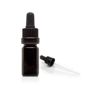 infinity jars glass dropper bottle ultraviolet black glass tincture bottle 5ml (.17 fl oz) w eye droppers caps, leak-proof travel bottle for essential oils, liquids | amber glass dropper bottle