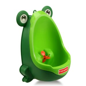 foryee cute frog potty training urinal for boys with funny aiming target - blackish green